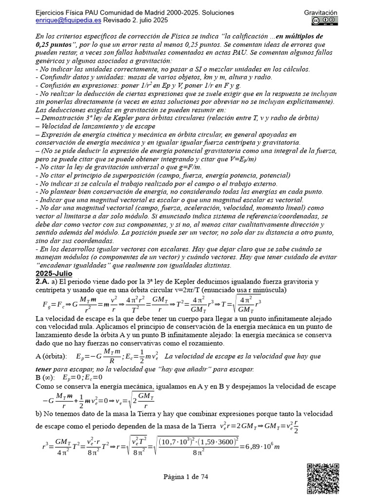F2 PAU Gravitacion Soluc | PDF | Vector Euclidiano | Orbita