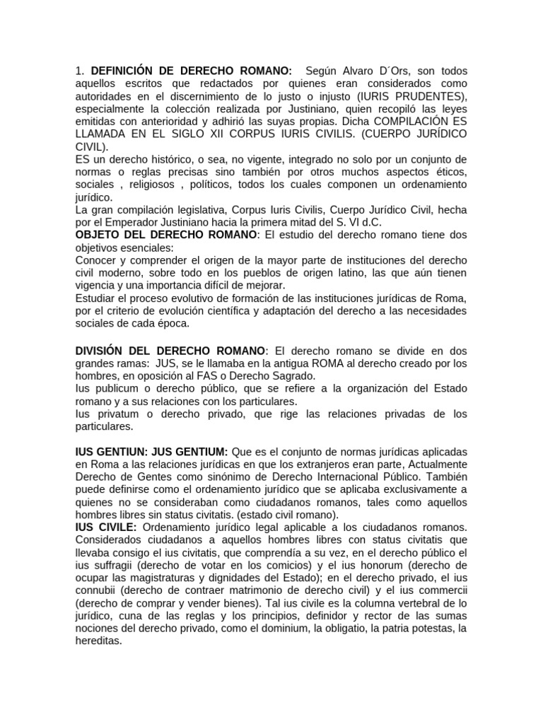 Introducción al Derecho Romano y su Evolución | PDF | Ley romana | Roma ...