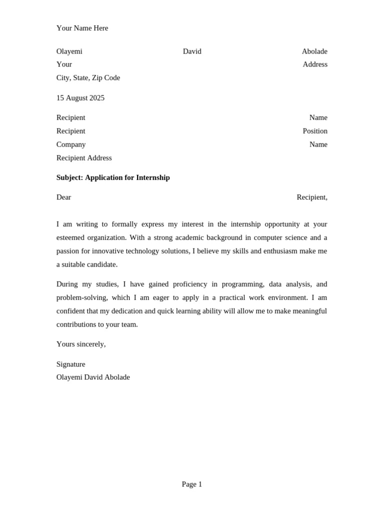 Q1 Official Letter | PDF