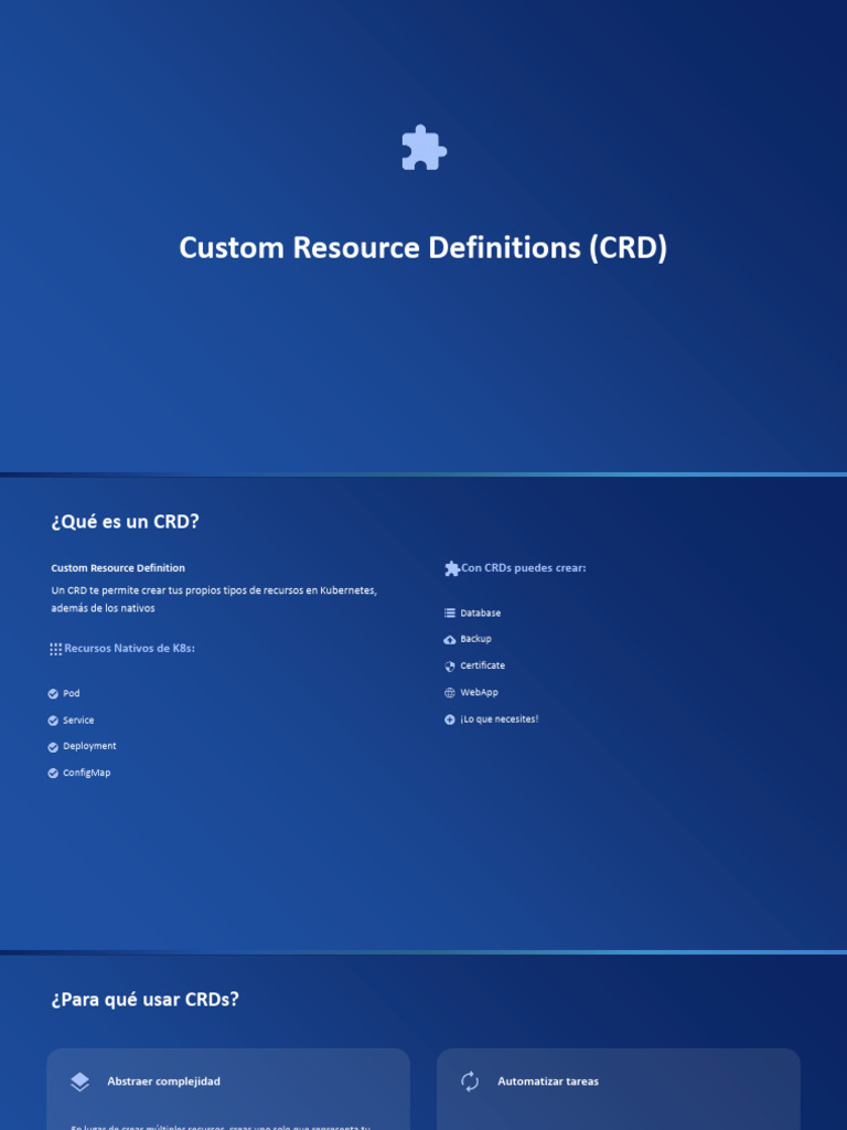 Introducción a Custom Resource Definitions | PDF | Metadatos | Bases de ...