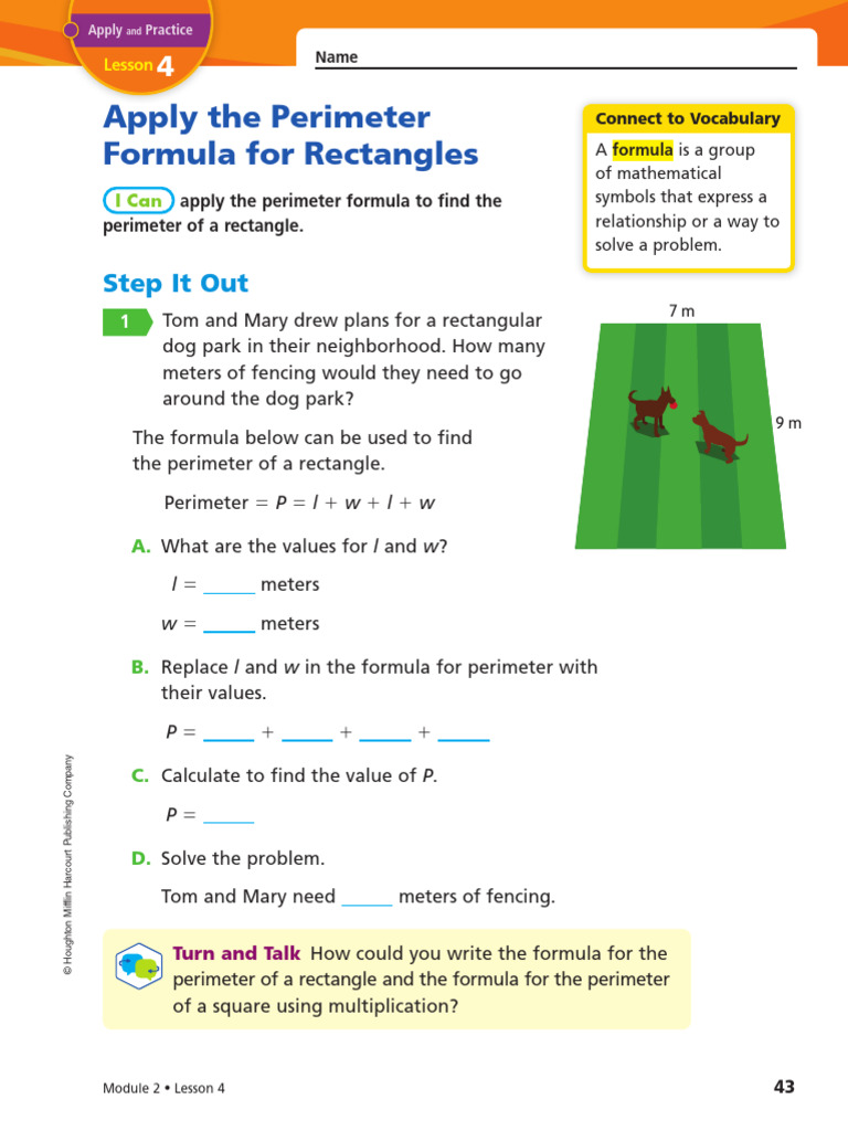 2.4 Apply Perimeter Formula | PDF | Length | Formula