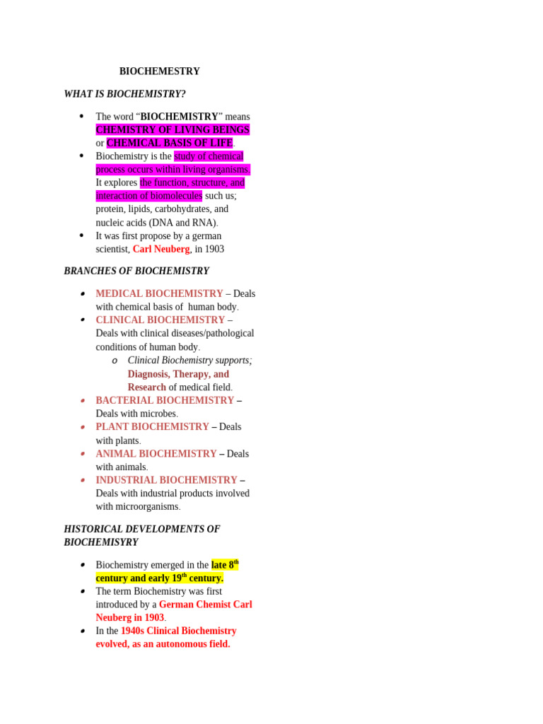 Understanding Biochemistry: Key Concepts | PDF