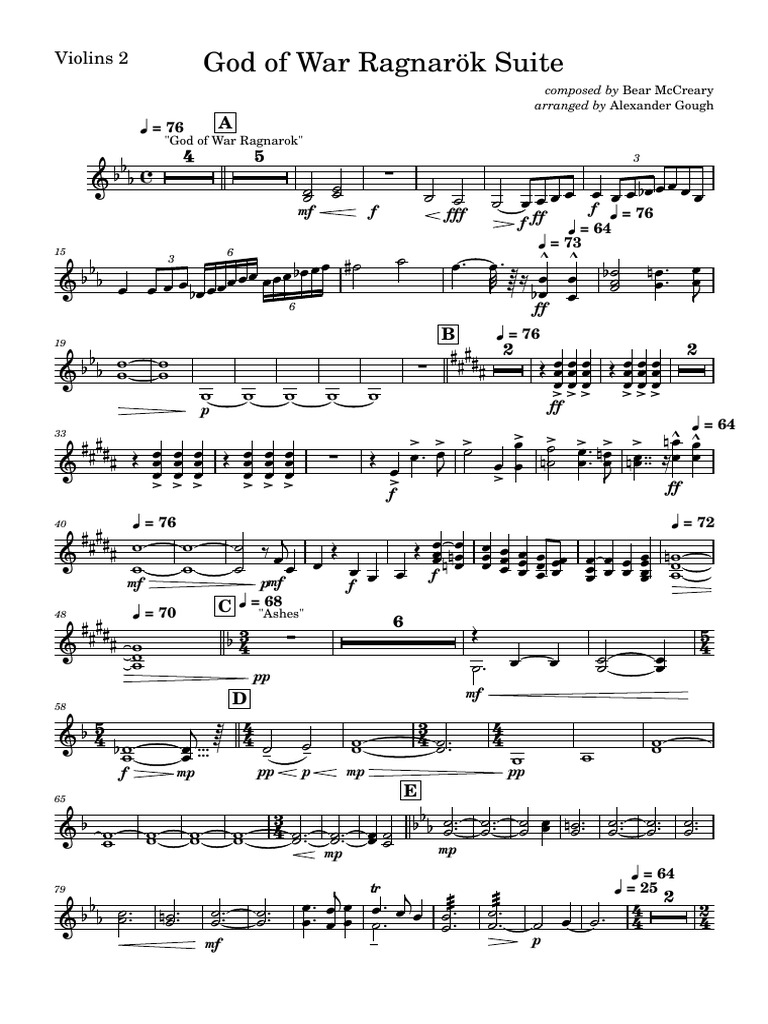 God of War Ragnarök Suite for Violin | PDF | Mythology | Norse Paganism