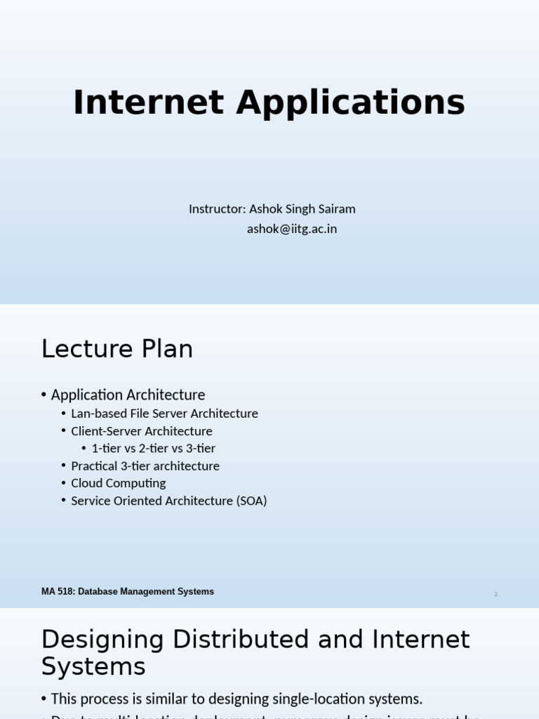 Lec 2 | PDF | Databases | Client–Server Model