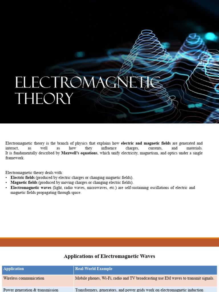 Electromagnetic Theory | PDF | Divergence | Flux