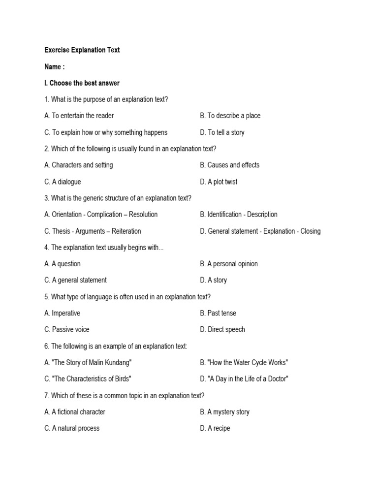 Key Features of Explanation Texts | PDF | Grammatical Tense | Linguistics