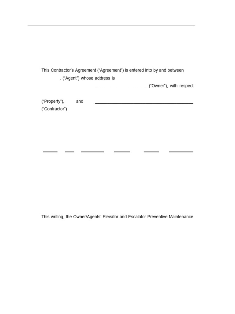 Elevator Maintenance Agreement Specs | PDF | Indemnity | Insurance