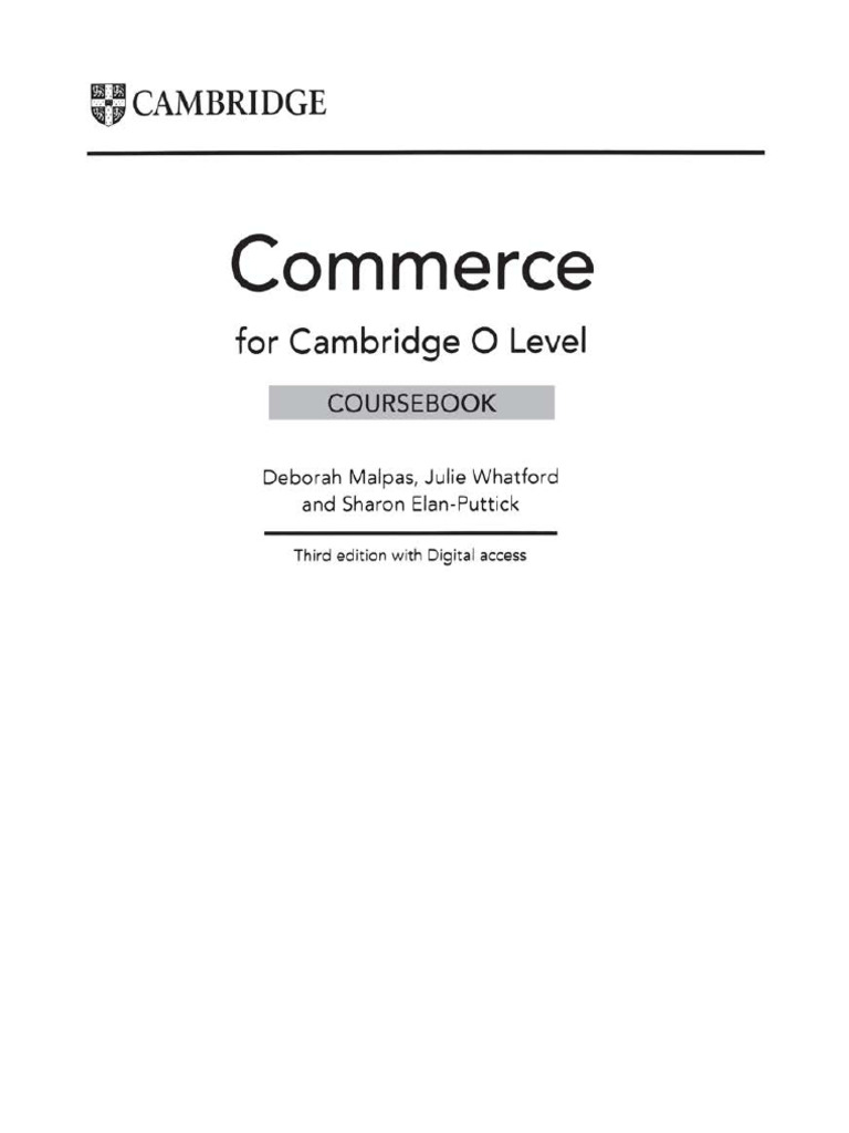 Commerce O Level PDF LOW | PDF