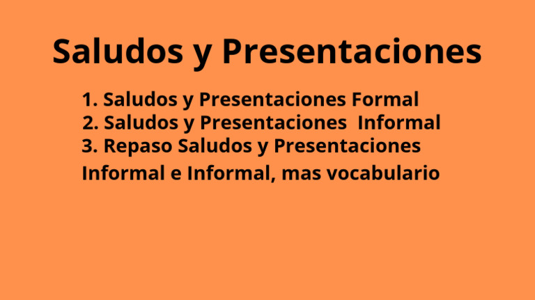 Saludos y Presentaciones | PDF