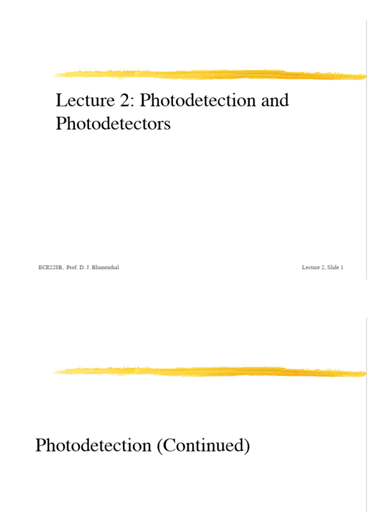 Lecture2 Photodetection & Photodetectors | PDF | Detector (Radio) | Computer Engineering