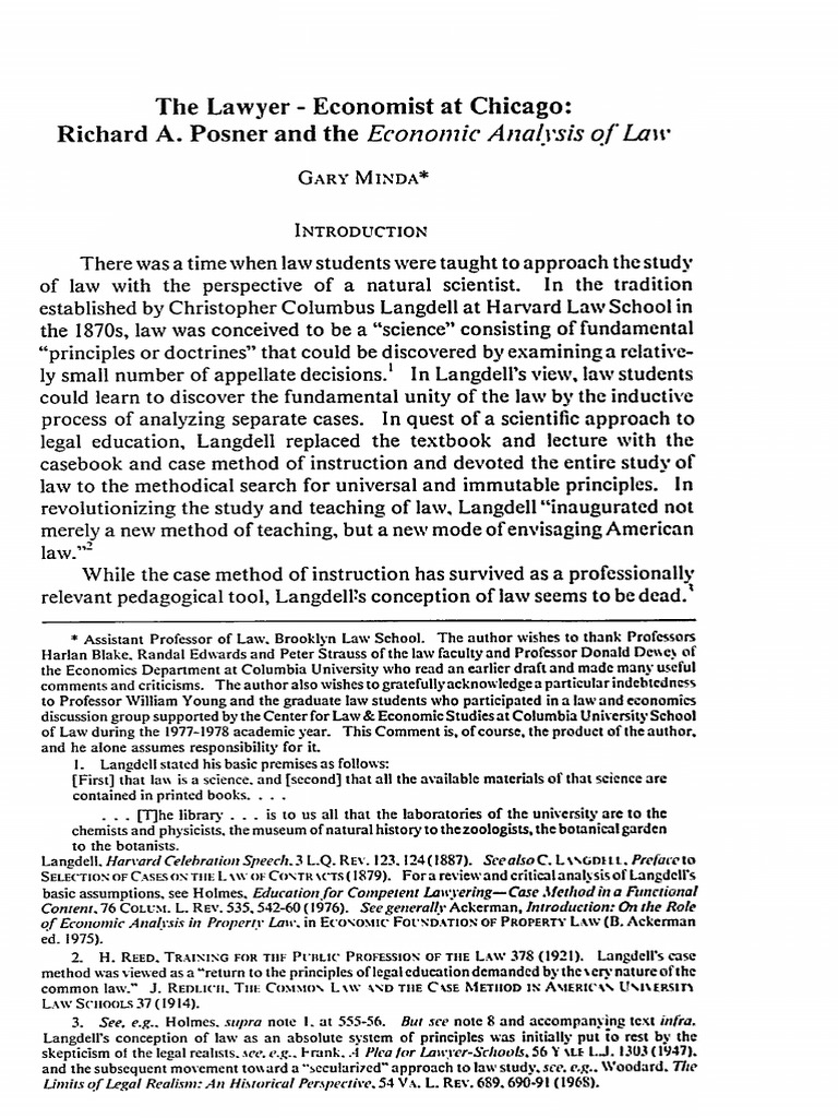 1) Economic Analysis of Law | PDF | Law And Economics | Economics