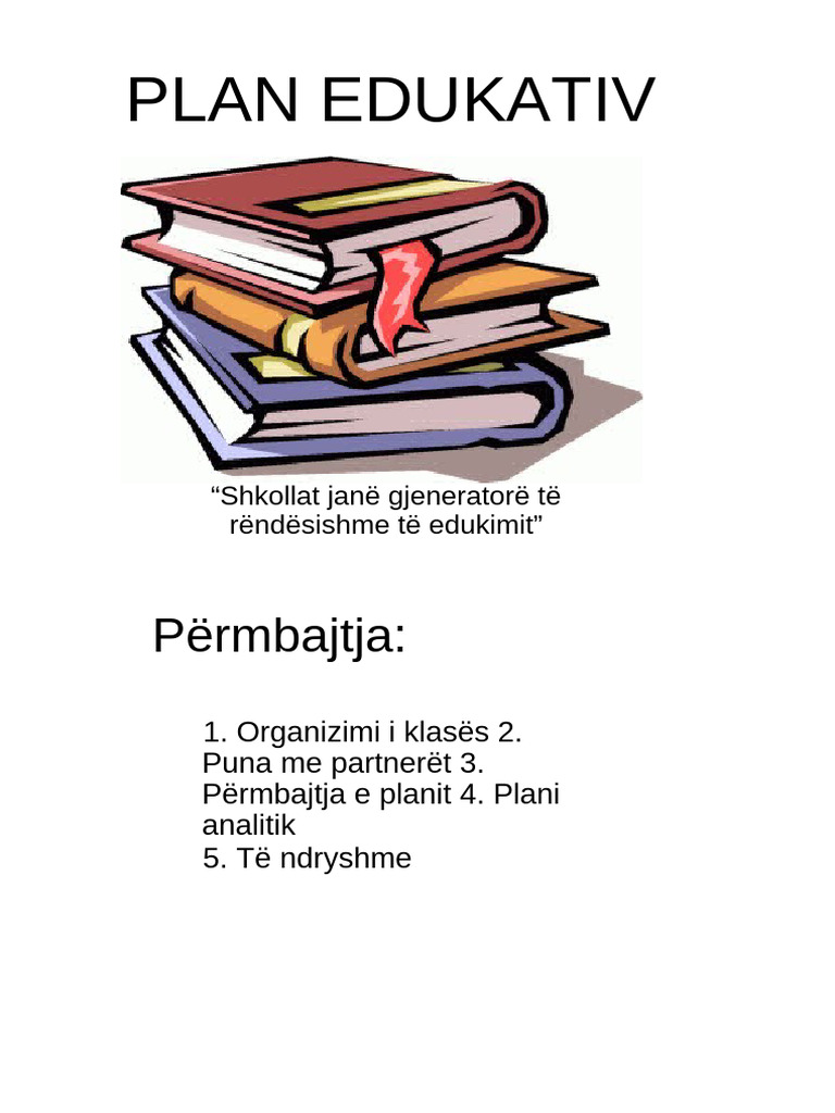 Plani Edukativ 2024 - 2025 | PDF