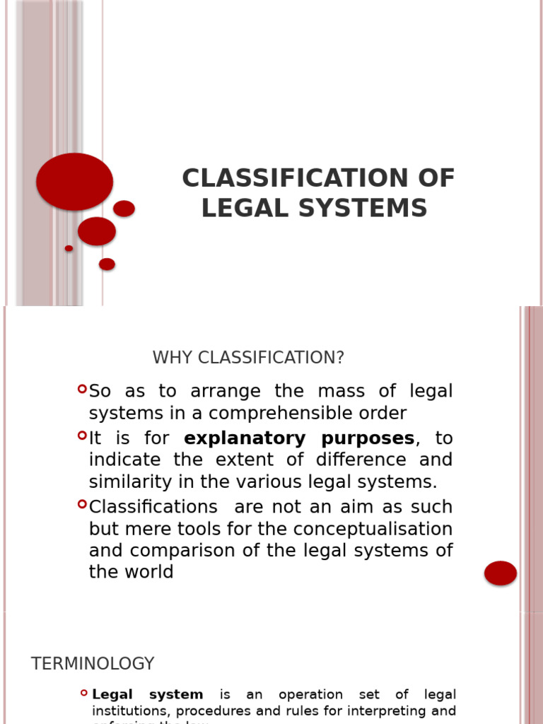 Classification of Legal Systems | PDF | Civil Law (Legal System ...