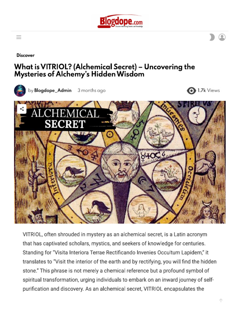Vitriol Alchemical Secret | PDF