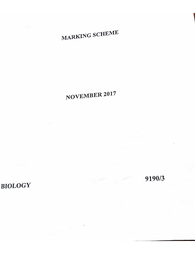 Biology Marking Scheme p3 2017 | PDF