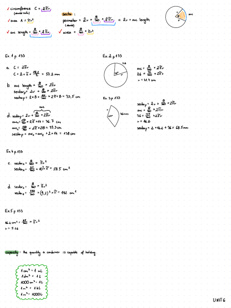Notes - Core HL | PDF | Elementary Geometry | Pi