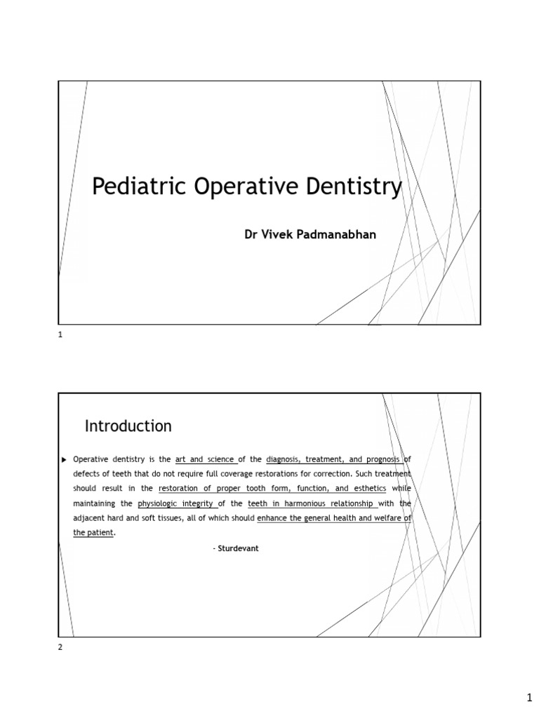 4.pediatric Operative Dentistry | PDF | Dentistry | Mouth