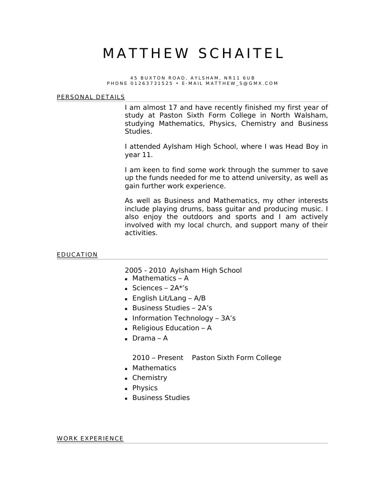 Paston College Student Profile | PDF