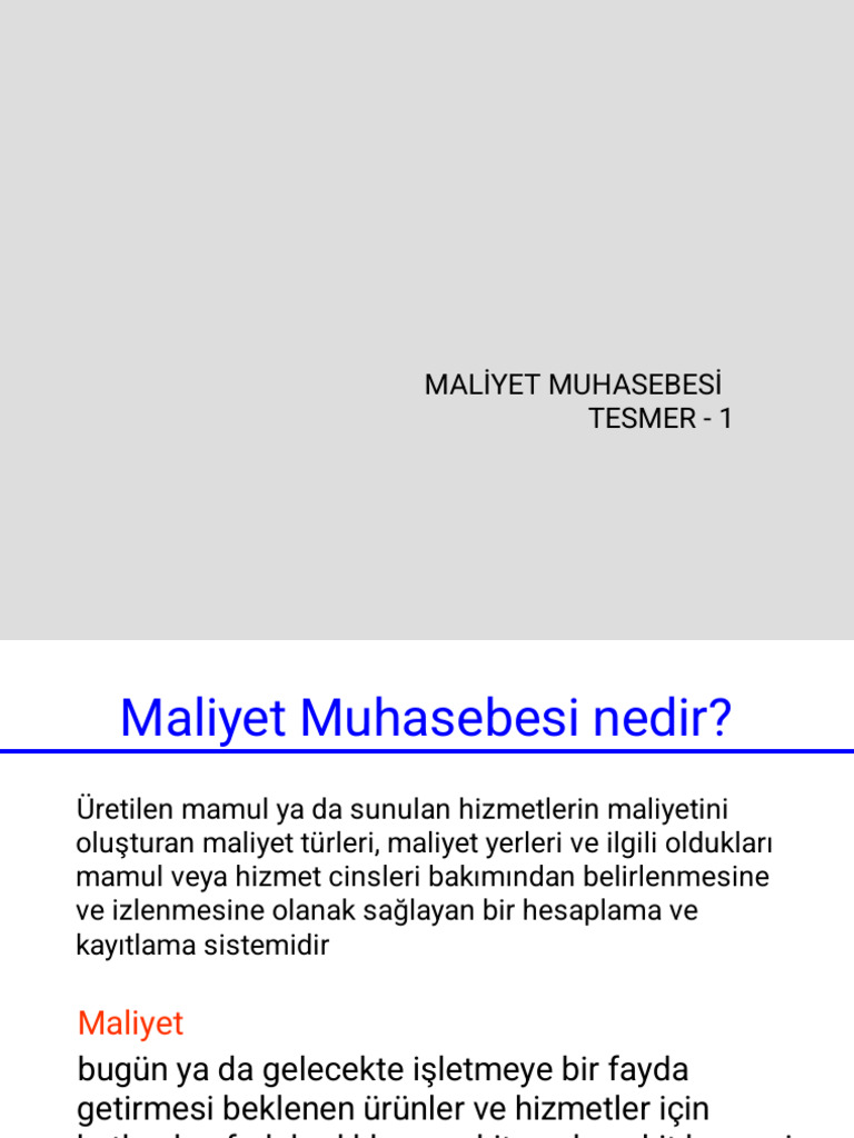 Maliyet TESMER... | PDF