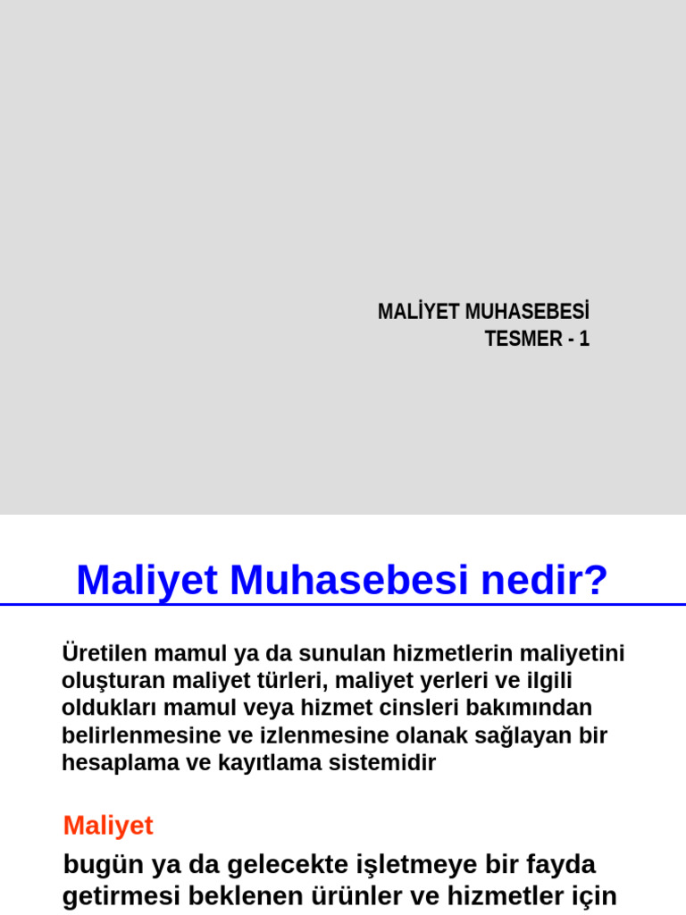 Maliyet TESMER... | PDF