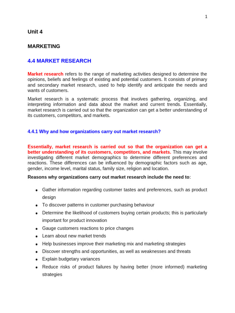 4.4 Market Research | PDF | Sampling (Statistics) | Survey Methodology