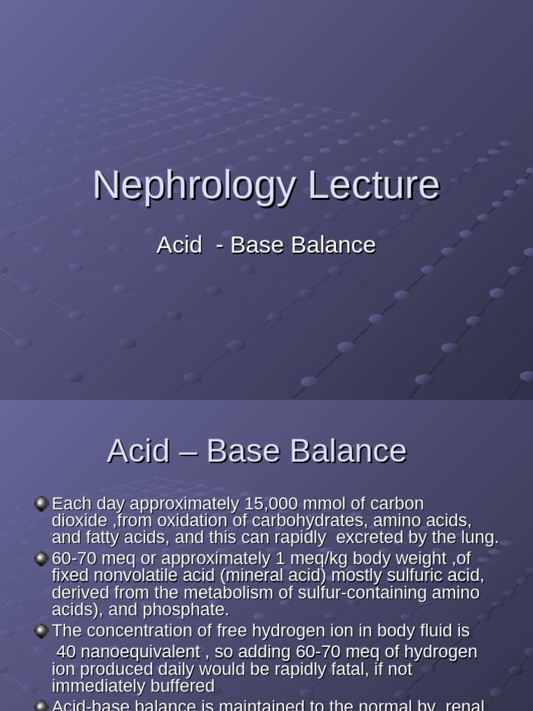 Acid-Base Balance in Nephrology | PDF