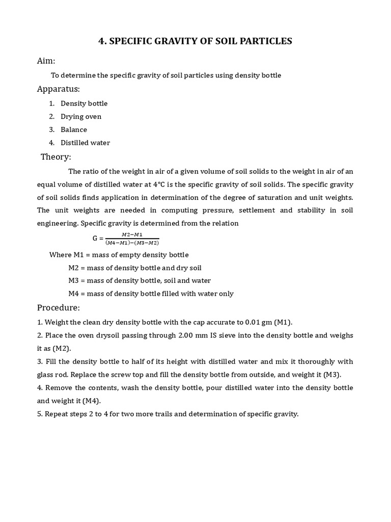 4 Specific Gravity | PDF