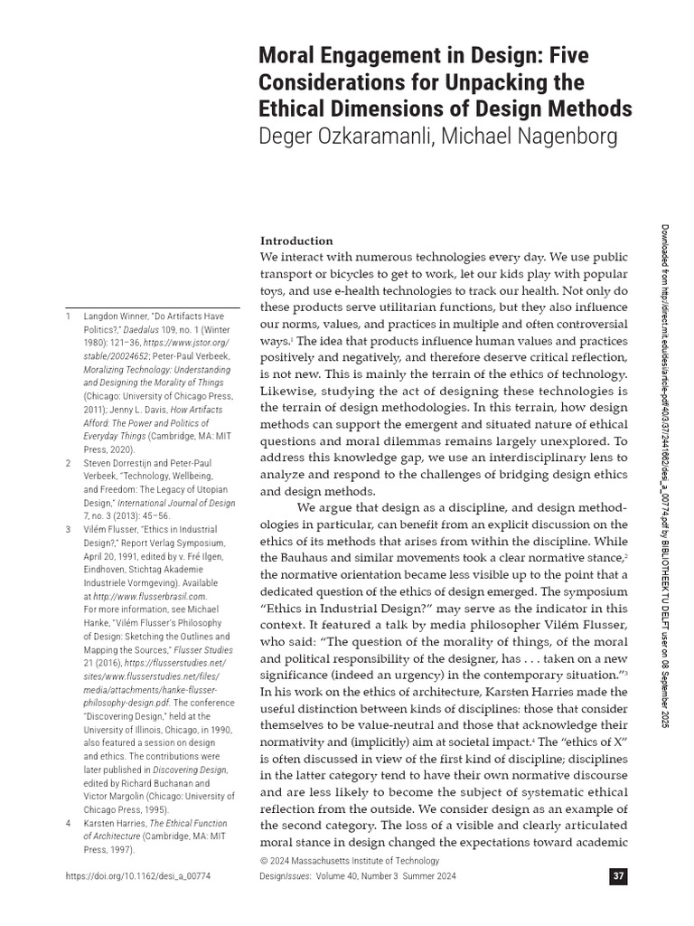 Moral Engagement in Design | PDF | Liberal Arts Education