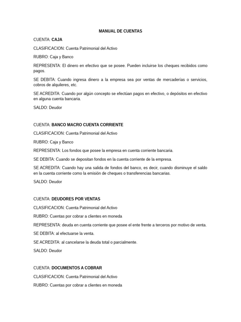 Manual de Cuentas | PDF | Bancos | Impuesto al valor agregado