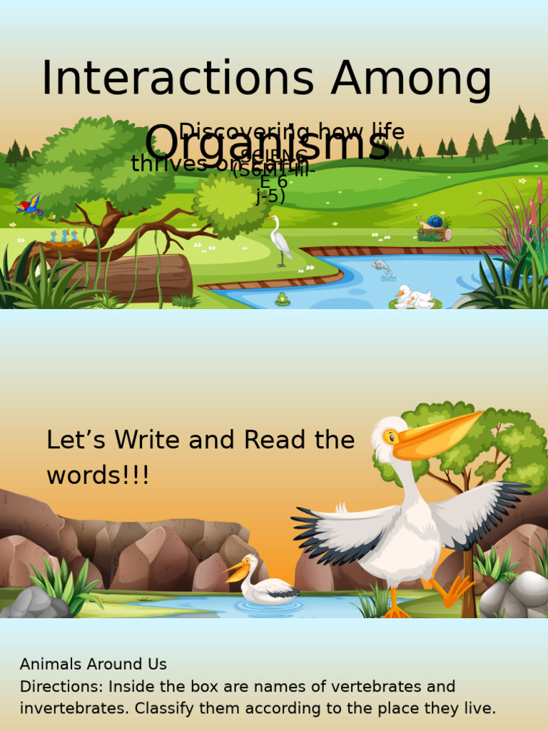 Interaction of Organisms in An Ecosystem | PDF | Natural Environment ...