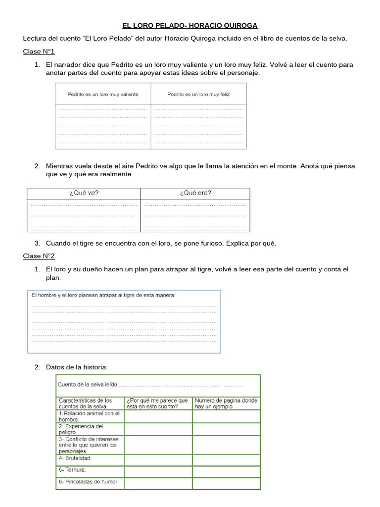 El Loro Pelado | PDF | Verbo | Cuentos