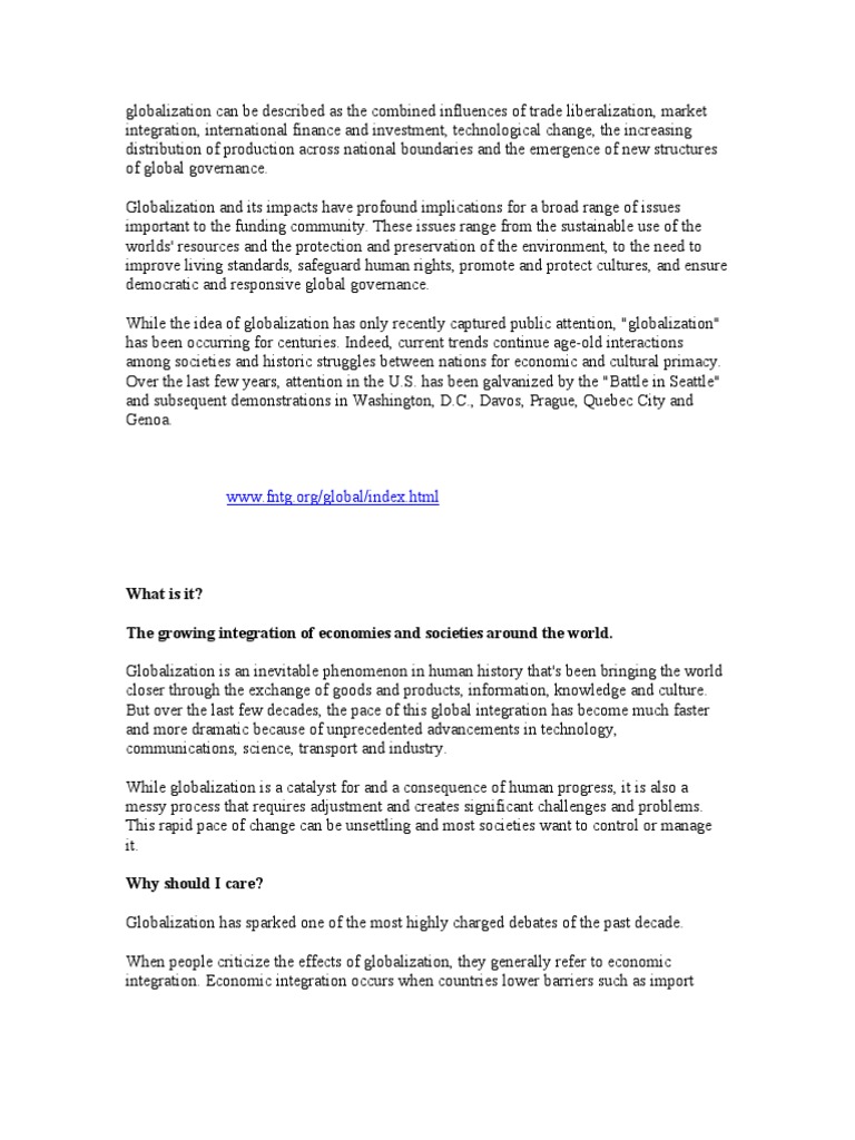 Globalization | PDF | Globalization | Poverty Reduction