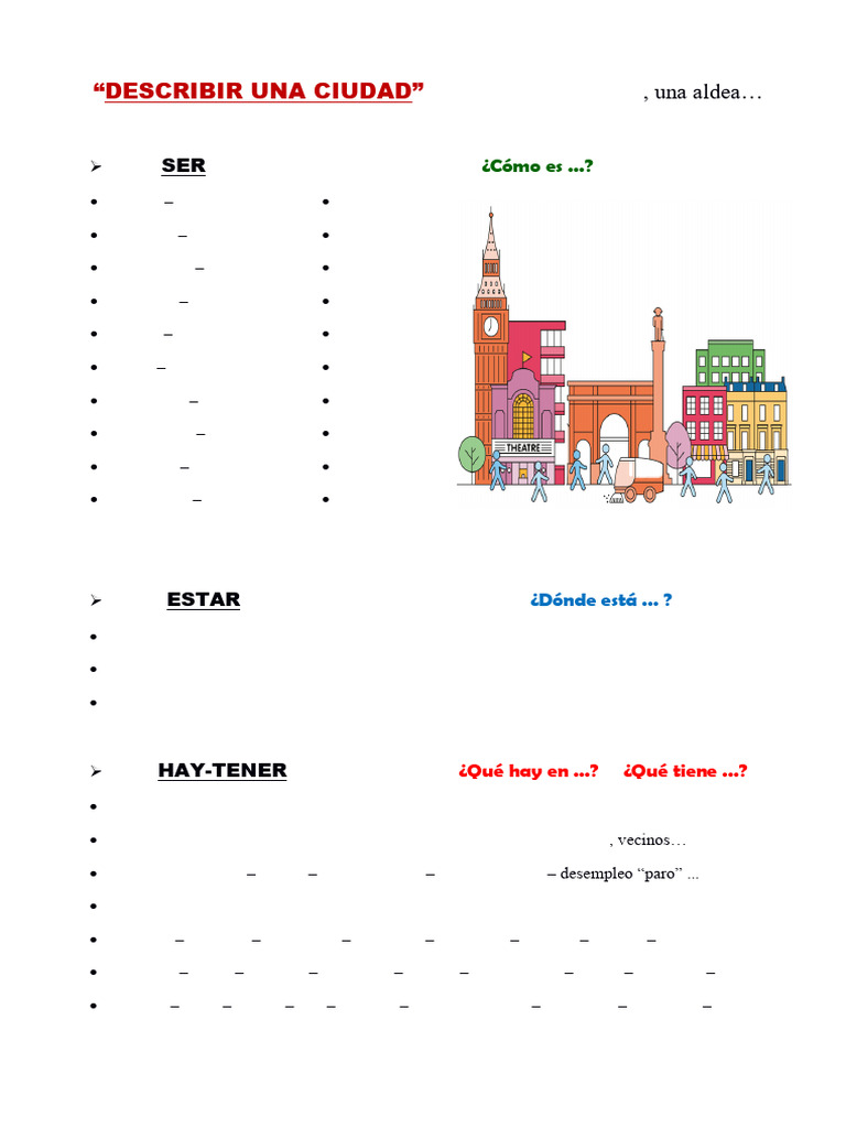 Act Describir Una Ciudad Ser Estar Haber | PDF