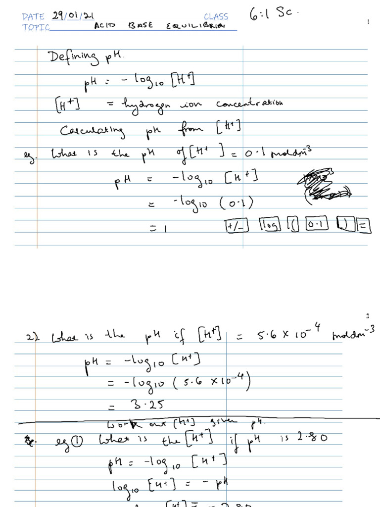 Calculating PH Strong Acids | PDF