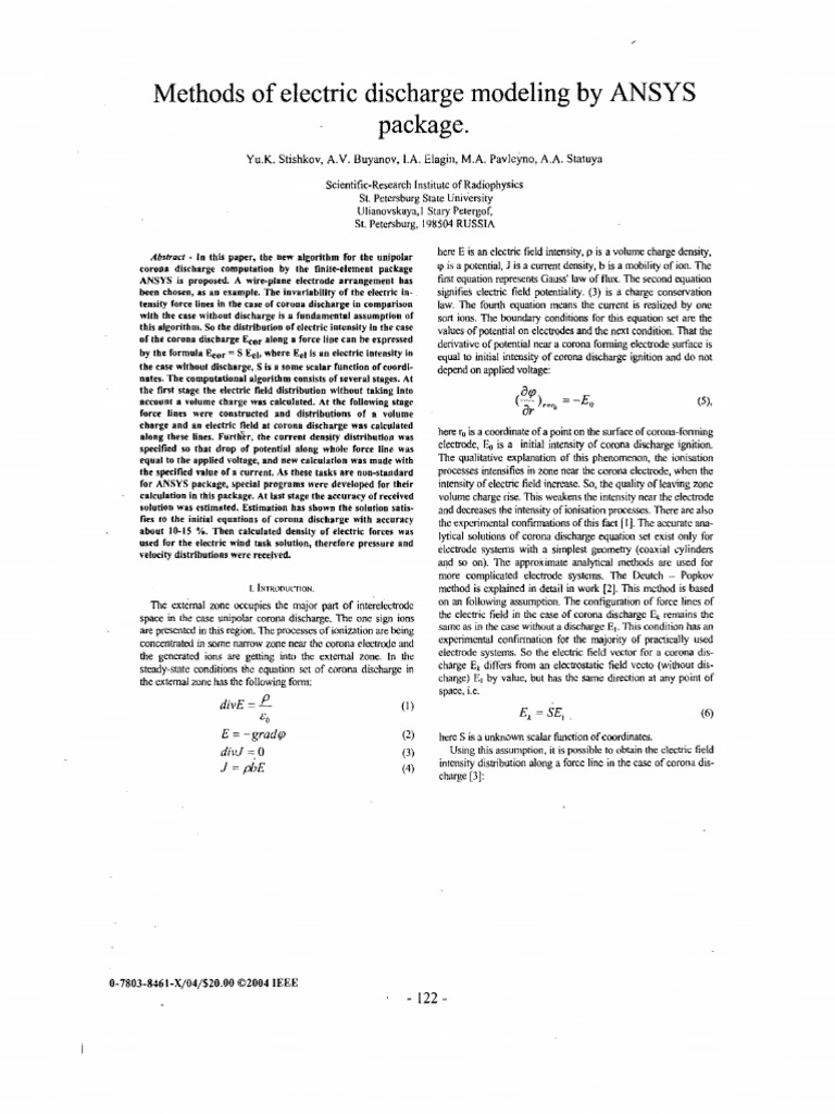 Electric Discharge Modeling in ANSYS | PDF | Electric Field | Force