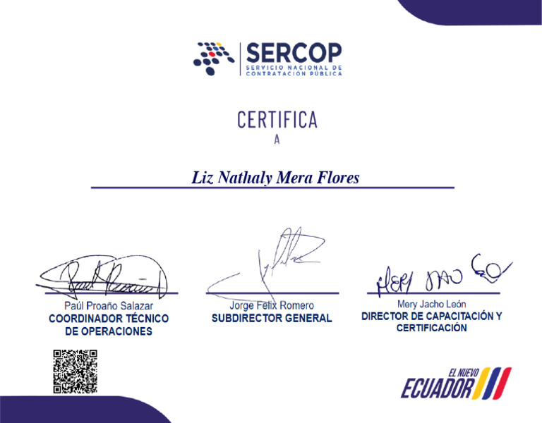 Certificación SERCOP para Operadores SNCP | PDF