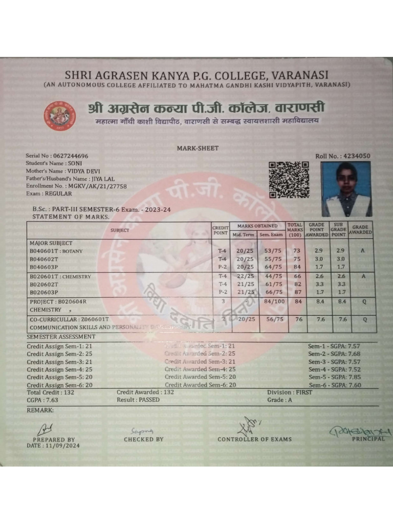 Graduation Marksheet | PDF