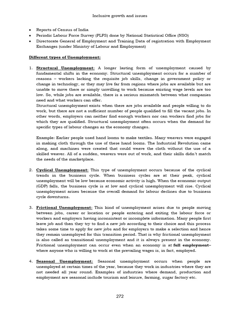 Unemployment Types Notes | PDF | Unemployment | Weaving