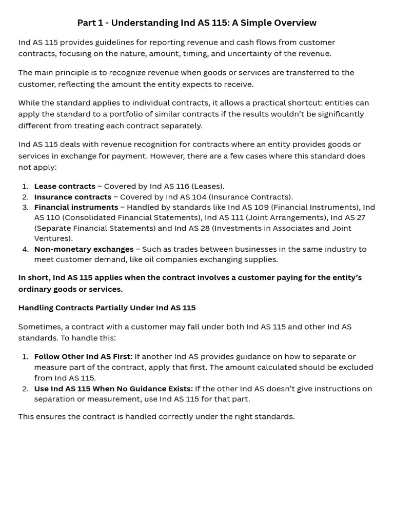 Overview of Ind AS 115 Revenue Recognition | PDF