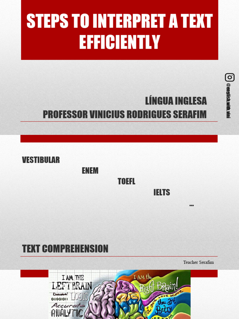 Aula Sobre Steps To Interpret A Text Efficiently | PDF