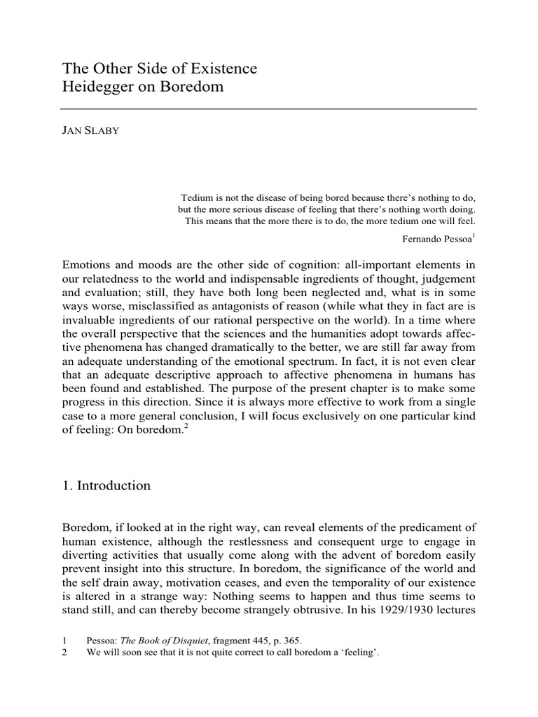 Slaby - Boredom and Heidegger | PDF | Martin Heidegger | Existentialism