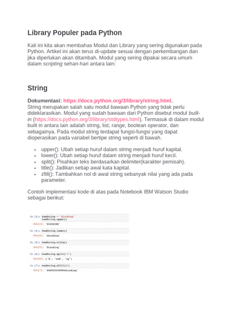 Library Populer Pada Python | PDF
