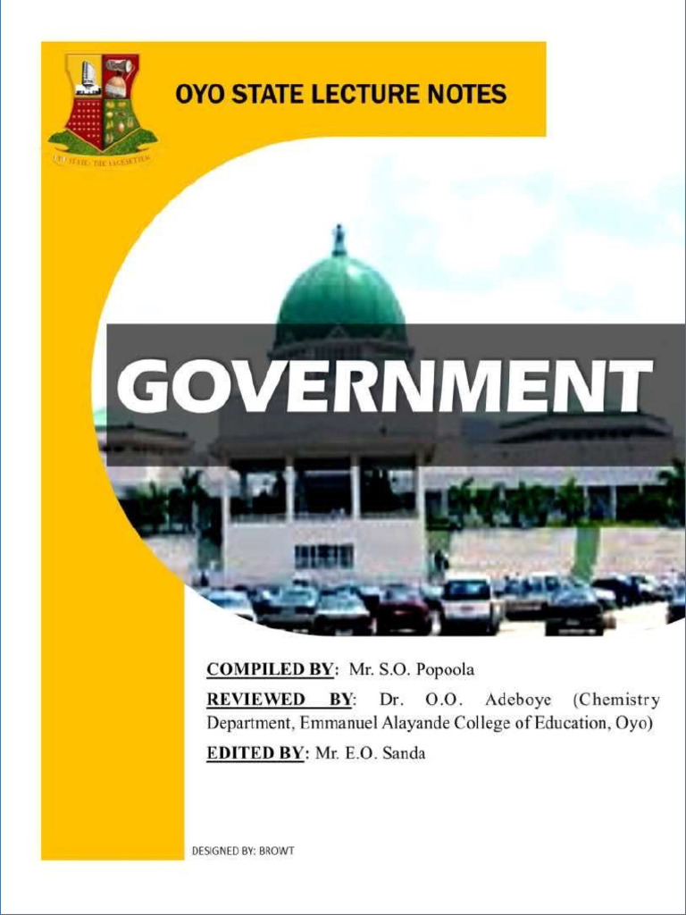 Government Notes for SS1-SS3 Students | PDF | Elections | Citizenship