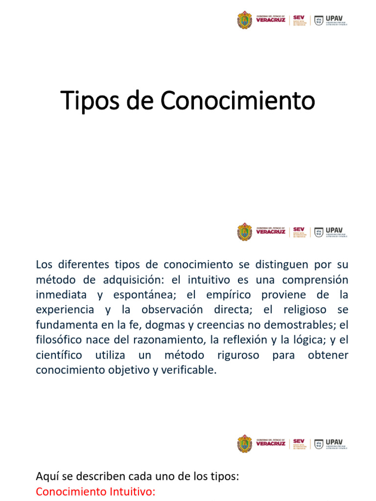 Tipos de Conocimiento | PDF