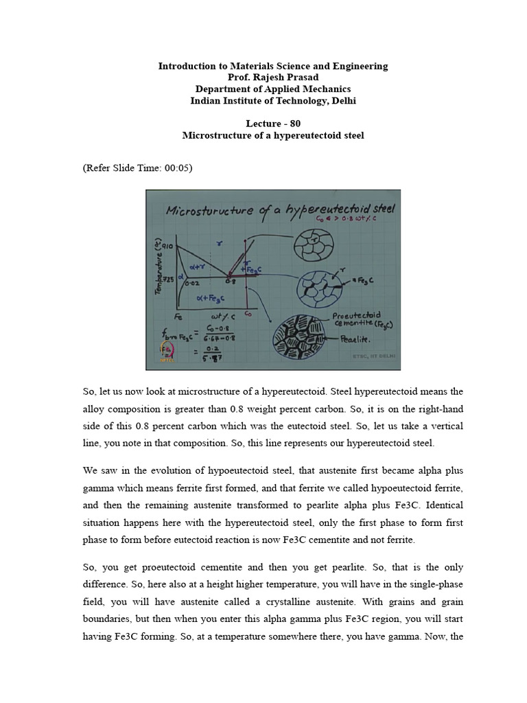 Microstructure of Hypereutectoid Steel | PDF | Heat Treating | Steel