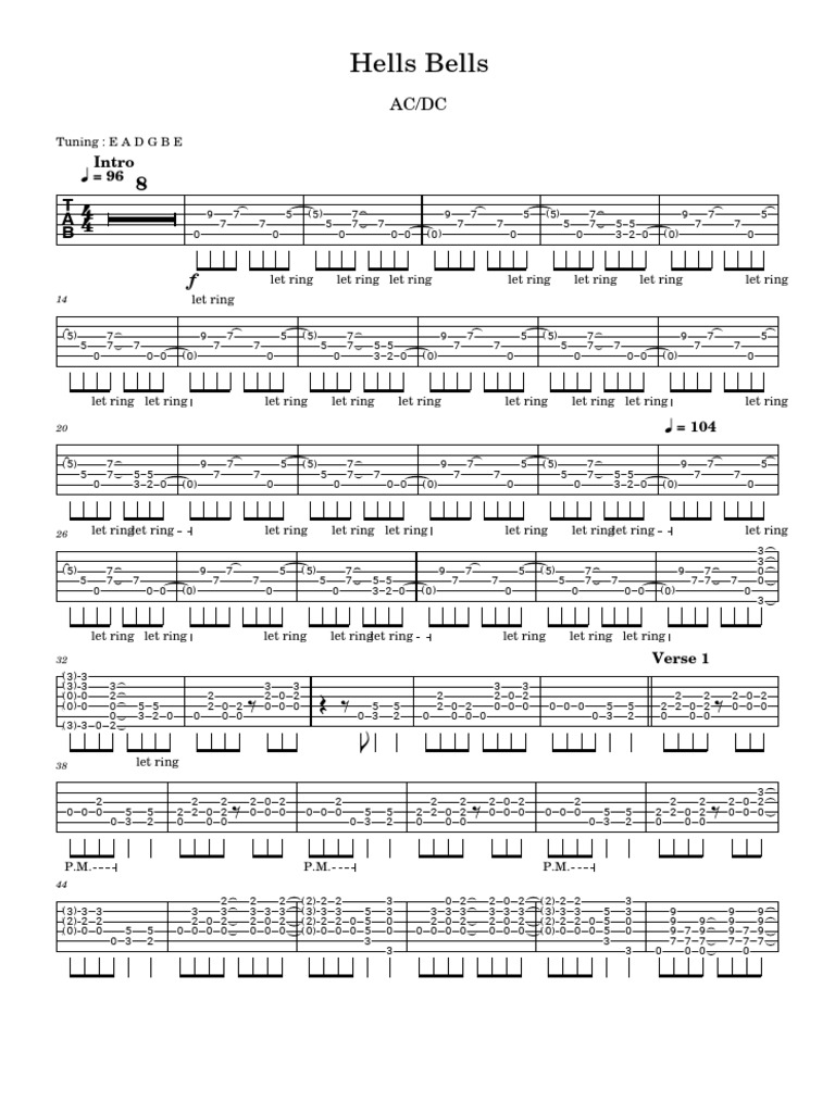 ACDC - Hells Bells - Pro | PDF | Sound Recording | Hard Rock