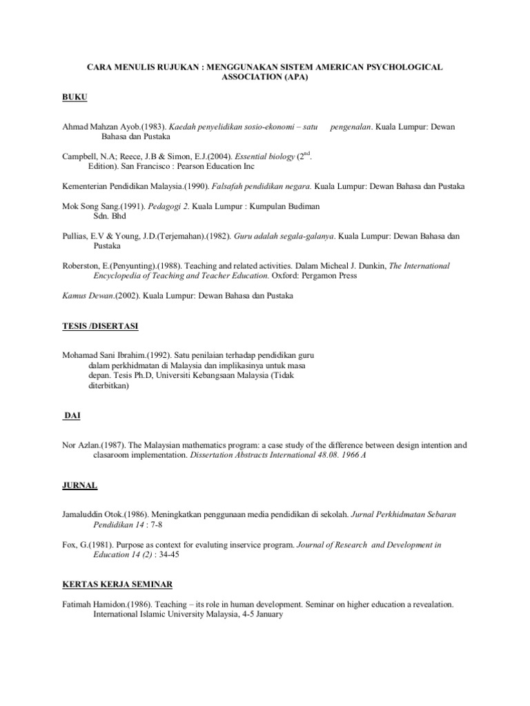 Cara Menulis Rujukan | PDF