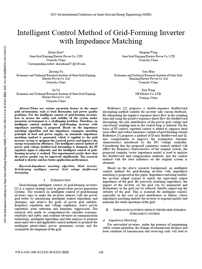 Intelligent Control for Grid-Forming Inverters | PDF | Power Inverter ...
