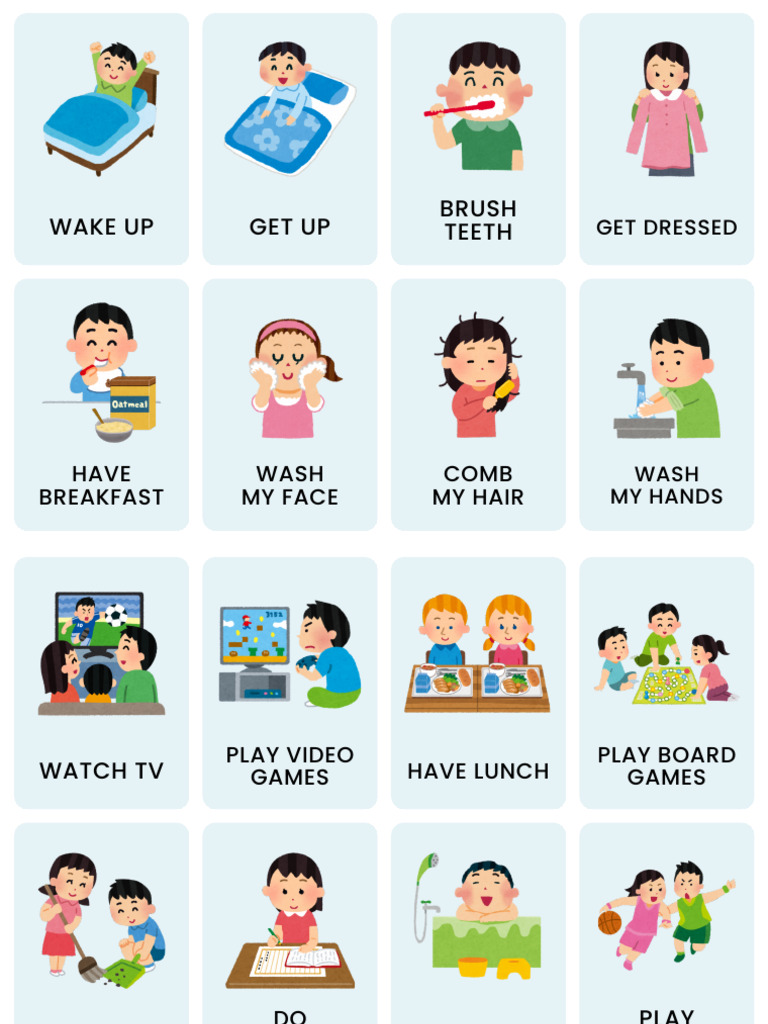 Daily Routines Flashcards | PDF