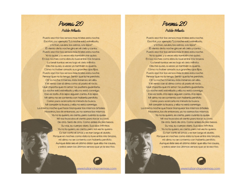 Poema 20 Pablo Neruda | PDF